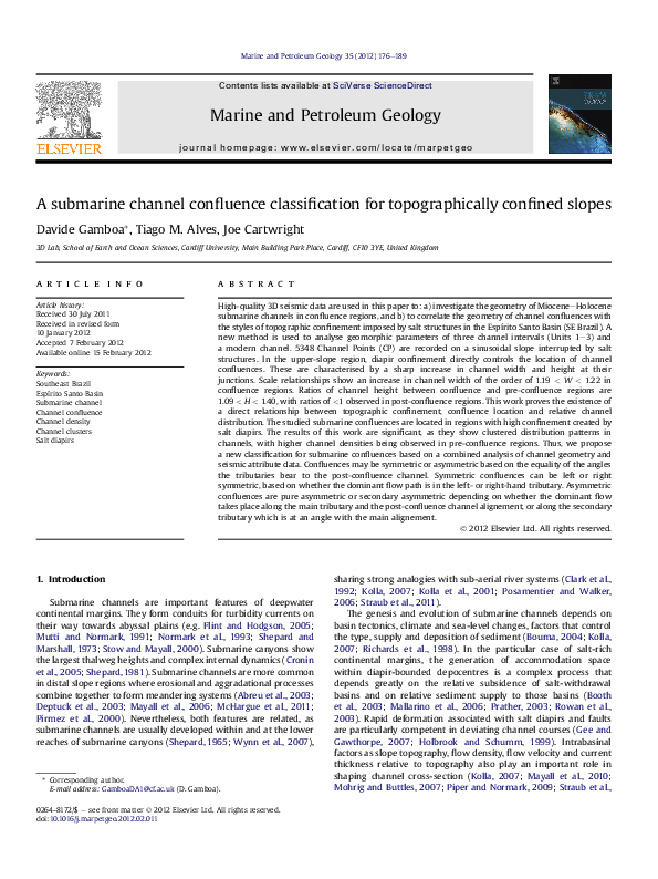 (PDF) A submarine channel confluence classification for topographically ...