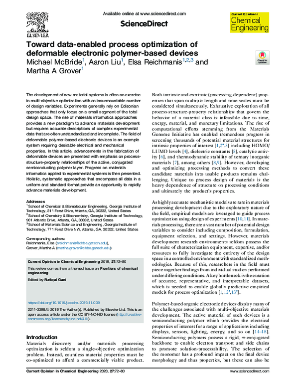 (PDF) Toward data-enabled process optimization of deformable electronic polymer-based devices