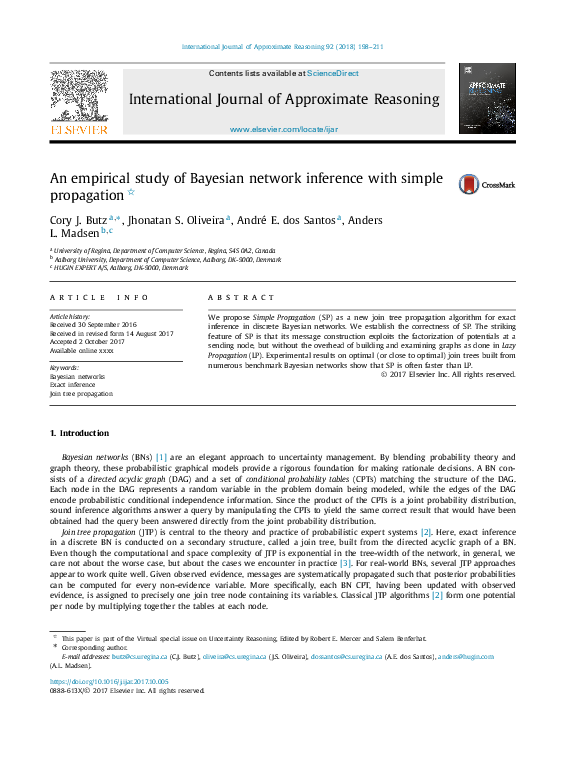 (PDF) An empirical study of Bayesian network inference with simple propagation