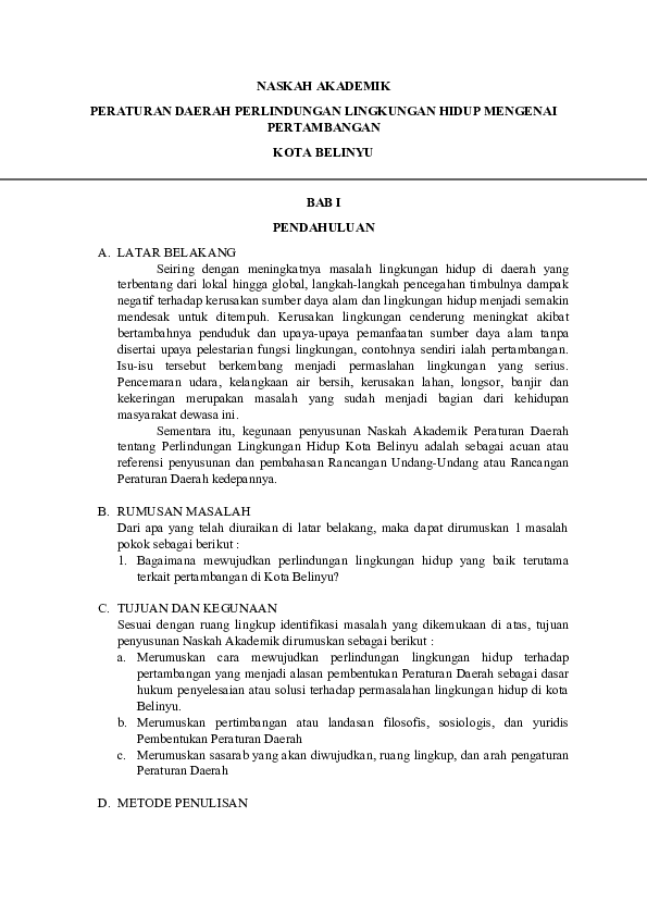 (DOC) PENYUSUNAN NASKAH AKADEMIK