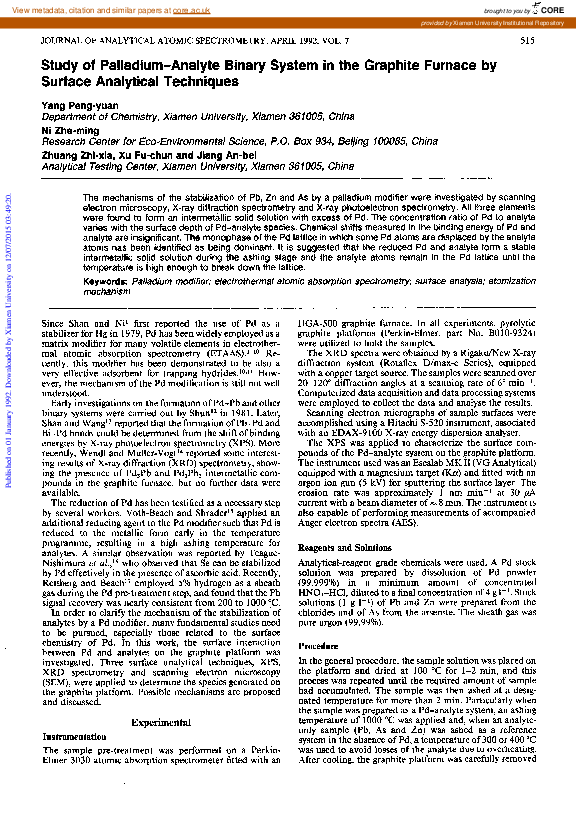 (PDF) Study of palladium–analyte binary system in the graphite furnace ...