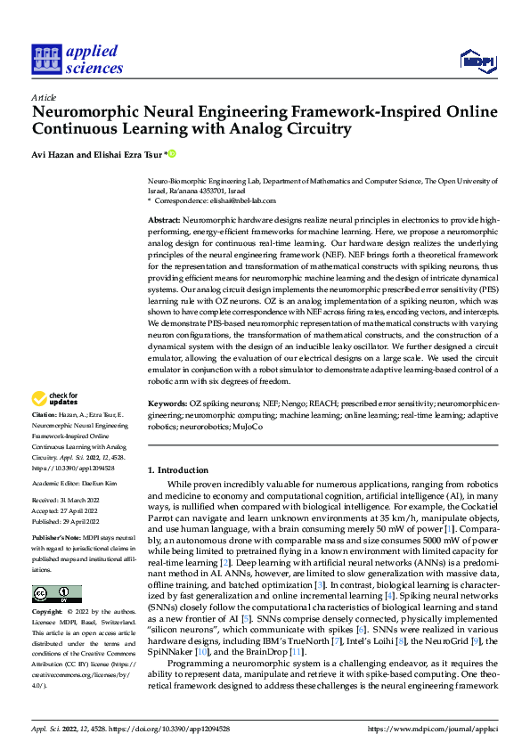 (PDF) Neuromorphic Neural Engineering Framework-inspired Online Continuous Learning with Analog ...