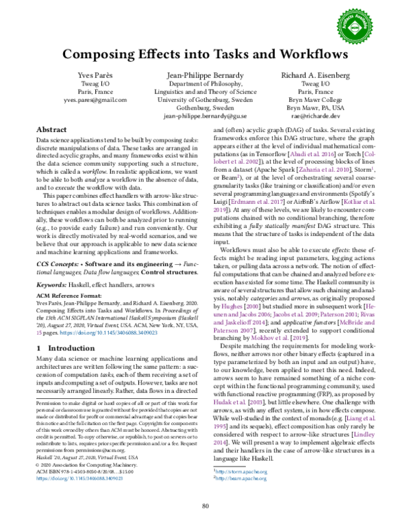 (PDF) Composing effects into tasks and workflows