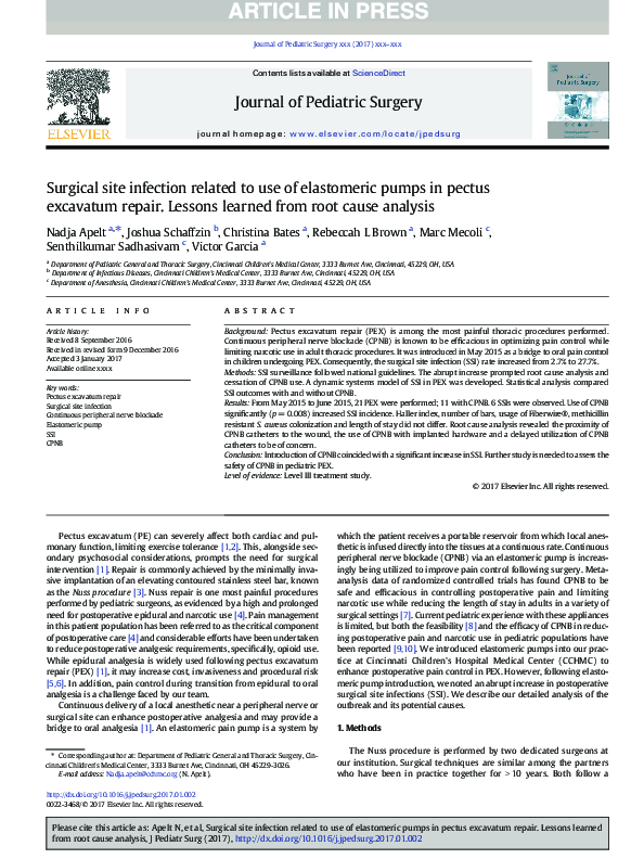 (PDF) Surgical site infection related to use of elastomeric pumps in ...