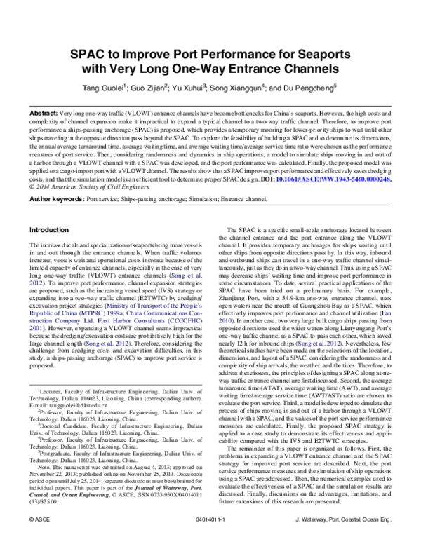 (PDF) SPAC to Improve Port Performance for Seaports with Very Long One ...
