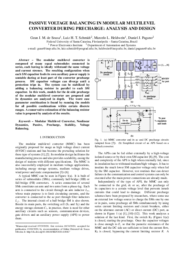 (PDF) Passive Voltage Balancing in Modular Multilevel Converter During Precharge: Analysis and ...