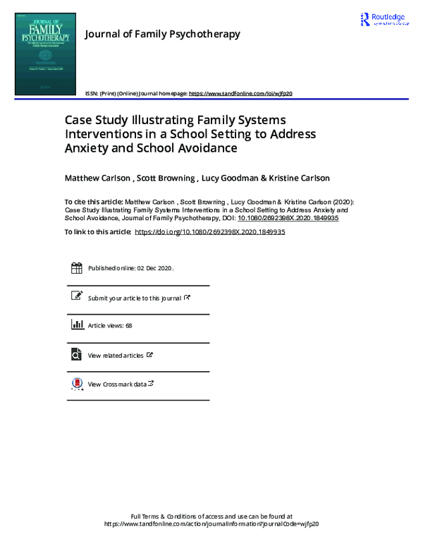 (PDF) Case Study Illustrating Family Systems Interventions in a School ...
