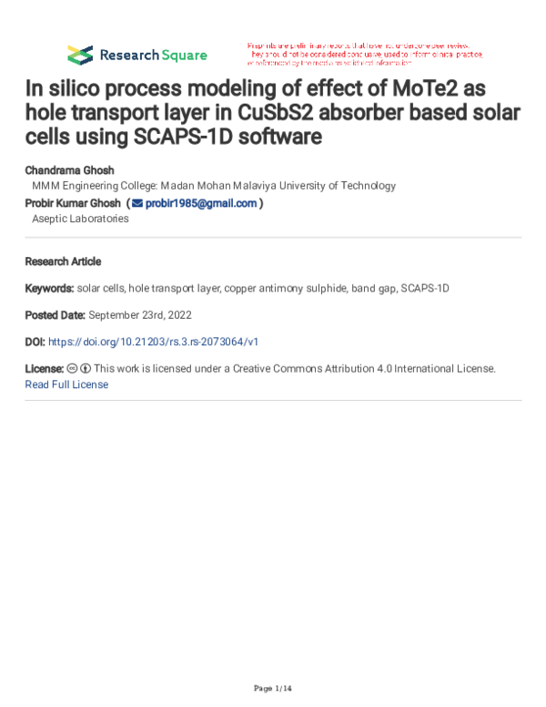 (PDF) In silico process modeling of effect of MoTe2 as hole transport ...