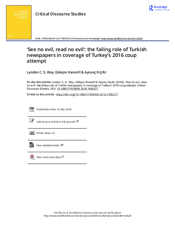 (PDF) ‘See no evil, read no evil’: the failing role of Turkish ...
