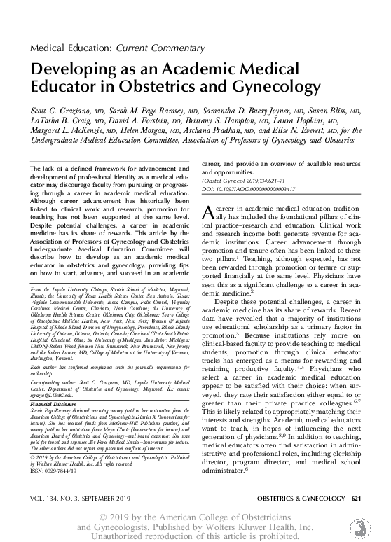 (PDF) Developing as an Academic Medical Educator in Obstetrics and ...