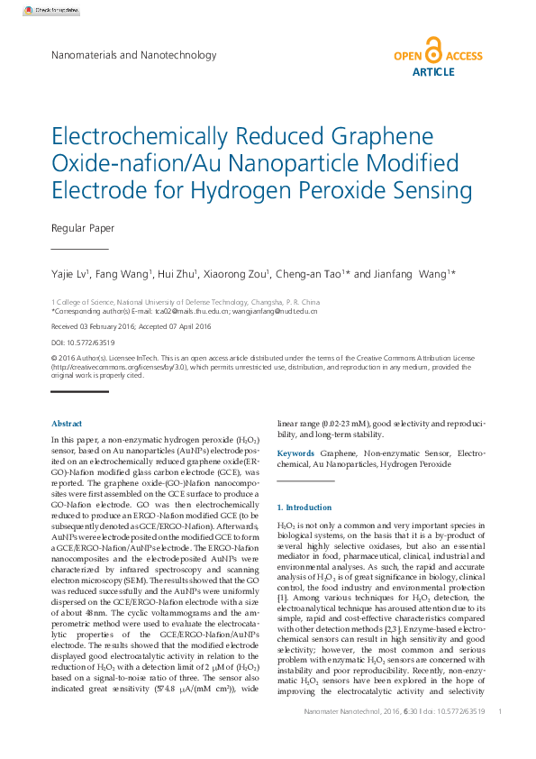 (PDF) Electrochemically Reduced Graphene Oxide-Nafion/Au Nanoparticle ...