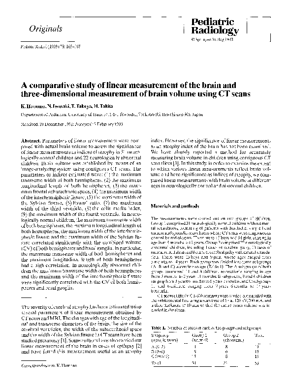 (PDF) A comparative study of linear measurement of the brain and three ...