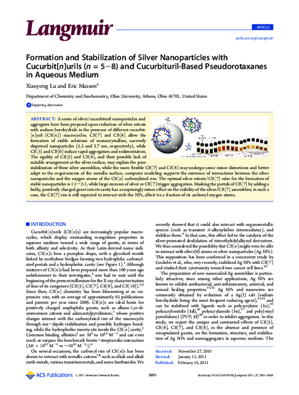 (PDF) Formation and Stabilization of Silver Nanoparticles through ...