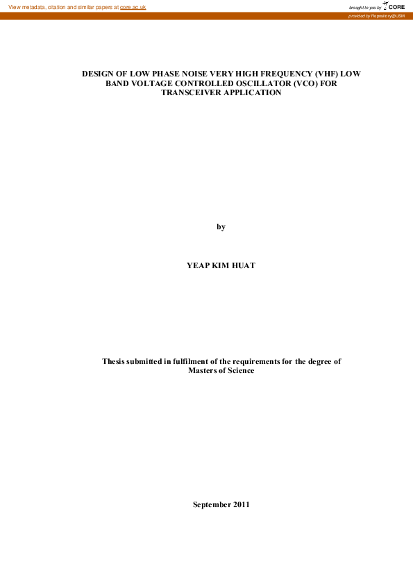 (PDF) Design of Low Phase Noise Very High Frequency (VHF) Low Band ...