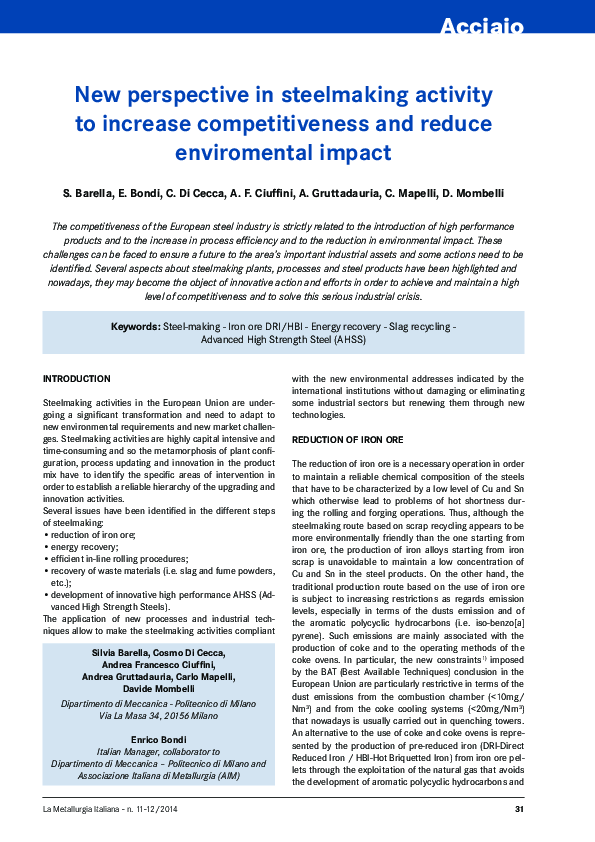 (PDF) New perspective in steelmaking activity to increase ...