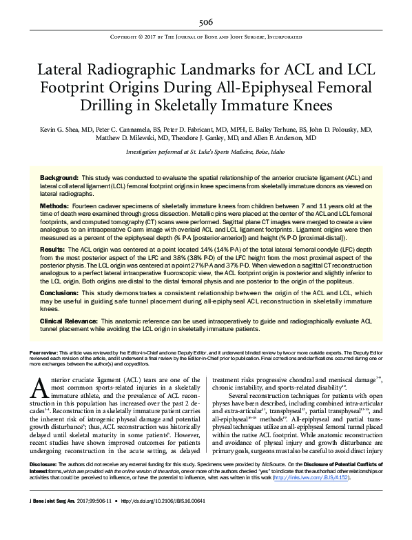 (PDF) Lateral Radiographic Landmarks for ACL and LCL Footprint Origins ...
