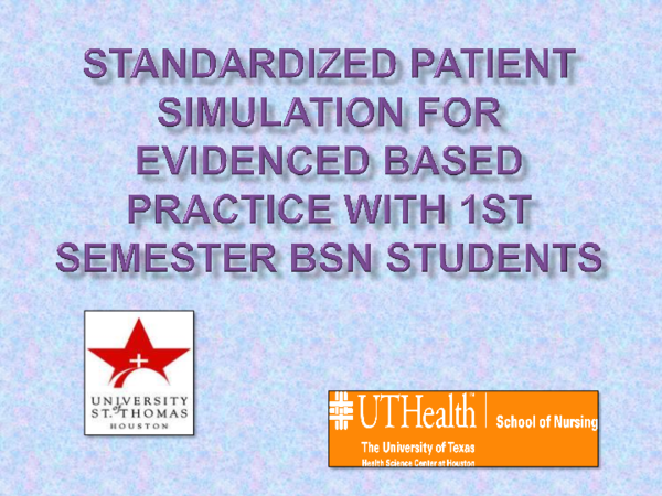 (PDF) Standardized Patient Simulation for Evidenced-Based Practice With ...