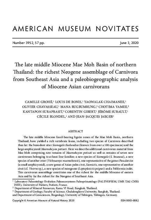 Supplemental Material for 'The late middle Miocene Mae Moh Basin of ...