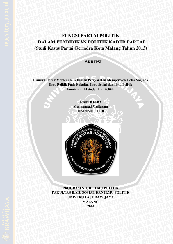 (PDF) Fungsi Partai Politik Dalam Pendidikan Politik Kader Partai ...