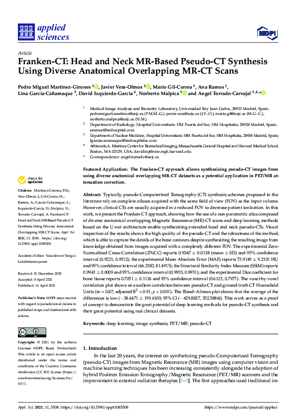 (PDF) Franken-CT: Head and Neck MR-Based Pseudo-CT Synthesis Using ...