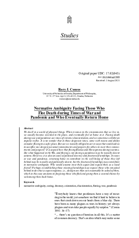 (PDF) Normative Ambiguity Facing Those Who Flee Death during Times of ...