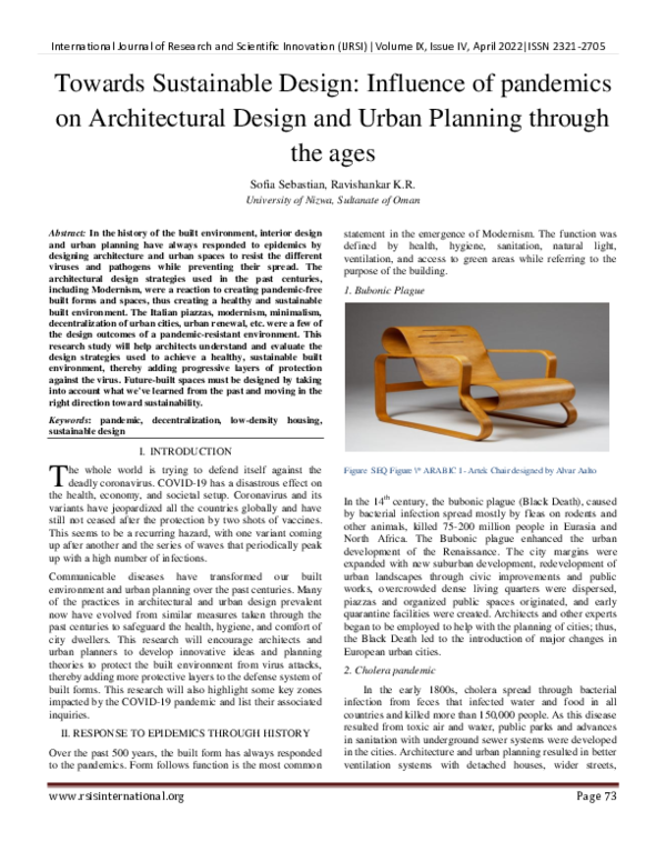 (PDF) Towards Sustainable Design: Influence of pandemics on Architectural Design and Urban ...