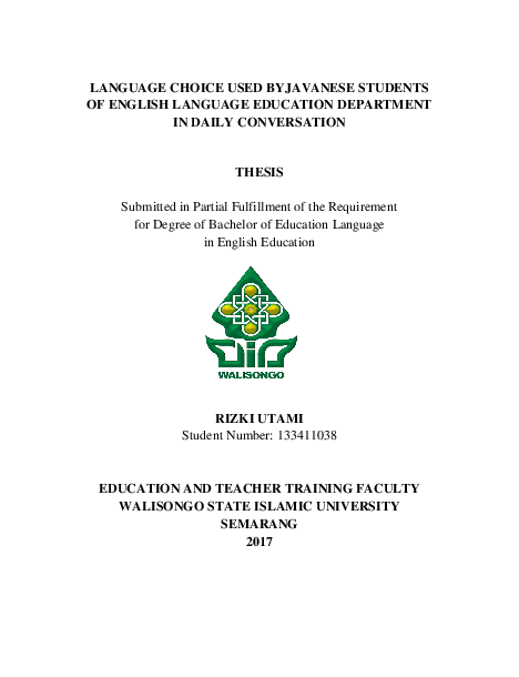 (PDF) Language choice used by Javanese students of English language ...