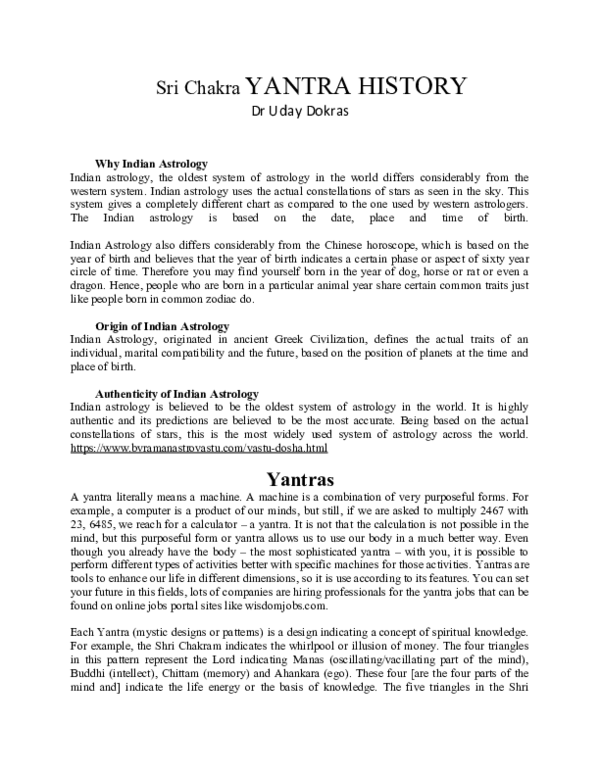 (DOC) Sri Chakra YANTRA HISTORY | Dr. Uday Dokras - Academia.edu