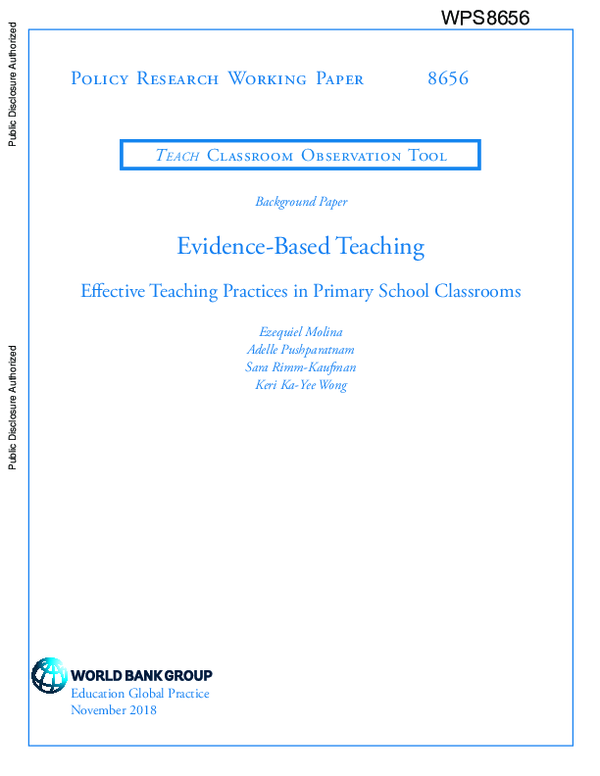 (PDF) Evidence-Based Teaching: Effective Teaching Practices in Primary School Classrooms