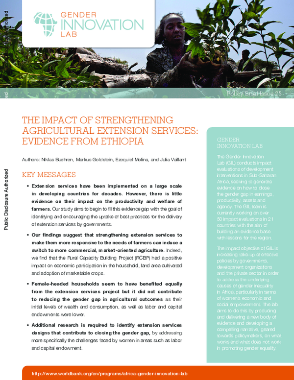 (PDF) The Impact of Strengthening Agricultural Extension Services ...