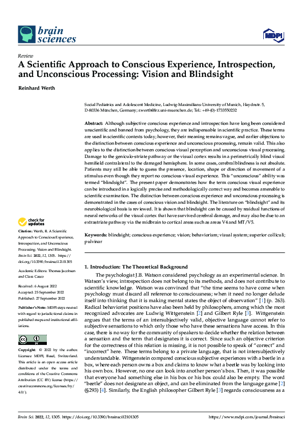 (PDF) A Scientific Approach to Conscious Experience, Introspection, and ...