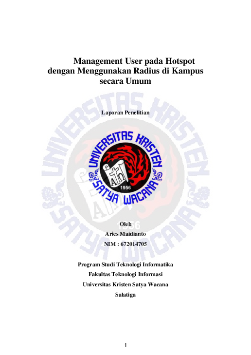 (PDF) Management User pada Hotspot dengan Menggunakan Radius di Kampus secara Umum
