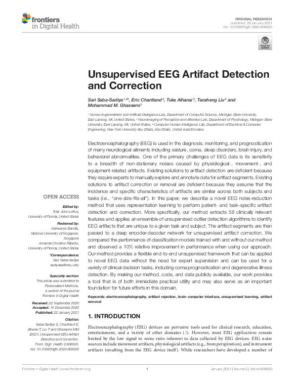 (PDF) Unsupervised EEG Artifact Detection and Correction