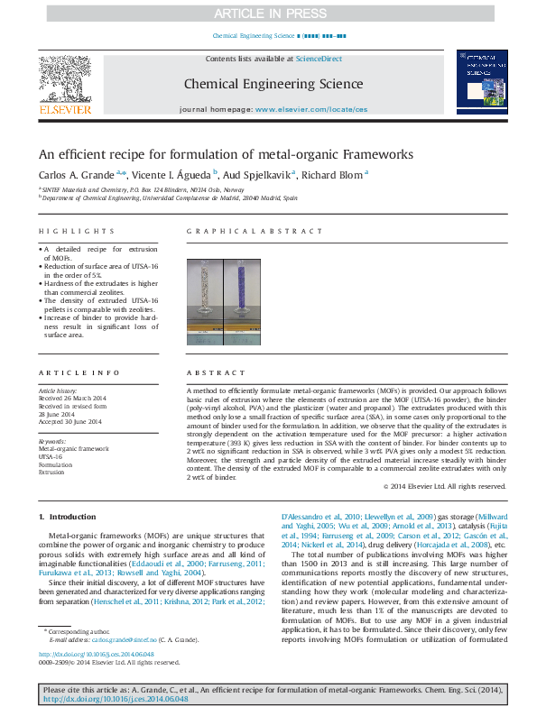 (PDF) An efficient recipe for formulation of metal-organic Frameworks