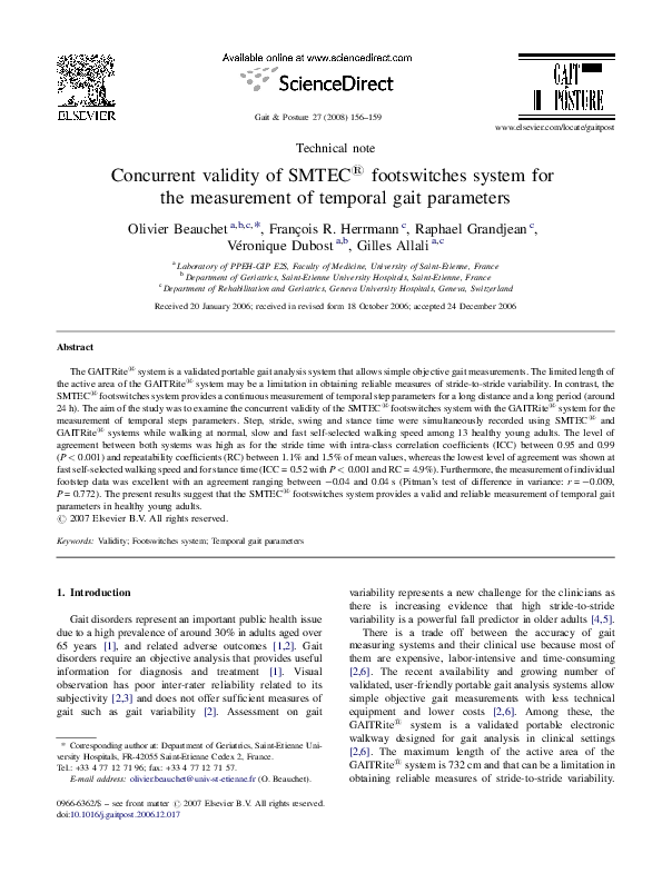(PDF) Concurrent validity of SMTEC® footswitches system for the ...