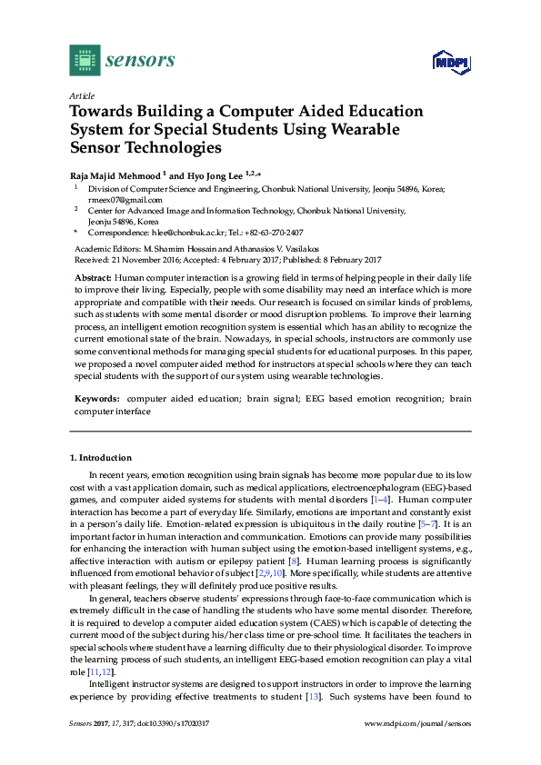 (PDF) Towards Building a Computer Aided Education System for Special Students Using Wearable ...