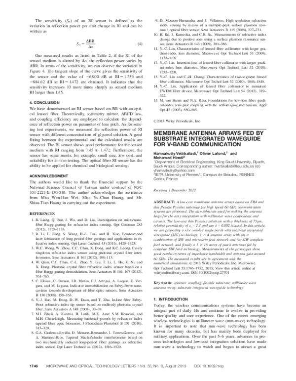 (PDF) Membrane Antenna Arrays Fed by Substrate Integrated Waveguide for ...