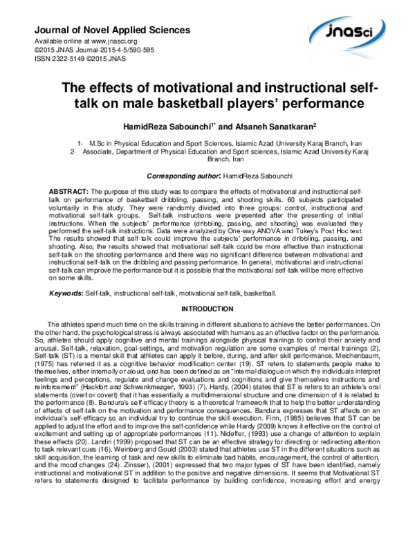 (PDF) The effects of motivational and instructional self-talk on male ...
