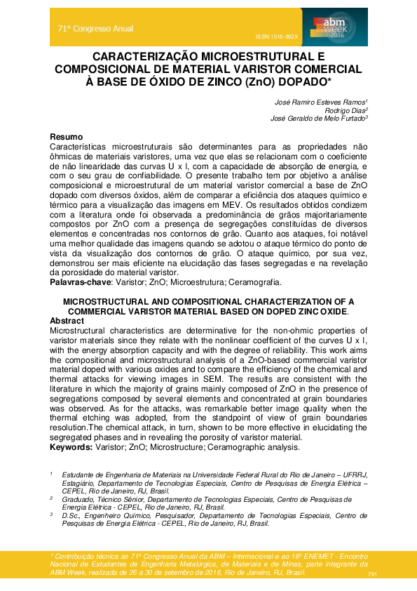 (PDF) CARACTERIZAÇÃO MICROESTRUTURAL E COMPOSICIONAL DE MATERIAL ...
