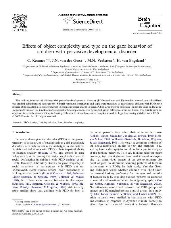 (PDF) Effects of object complexity and type on the gaze behavior of ...