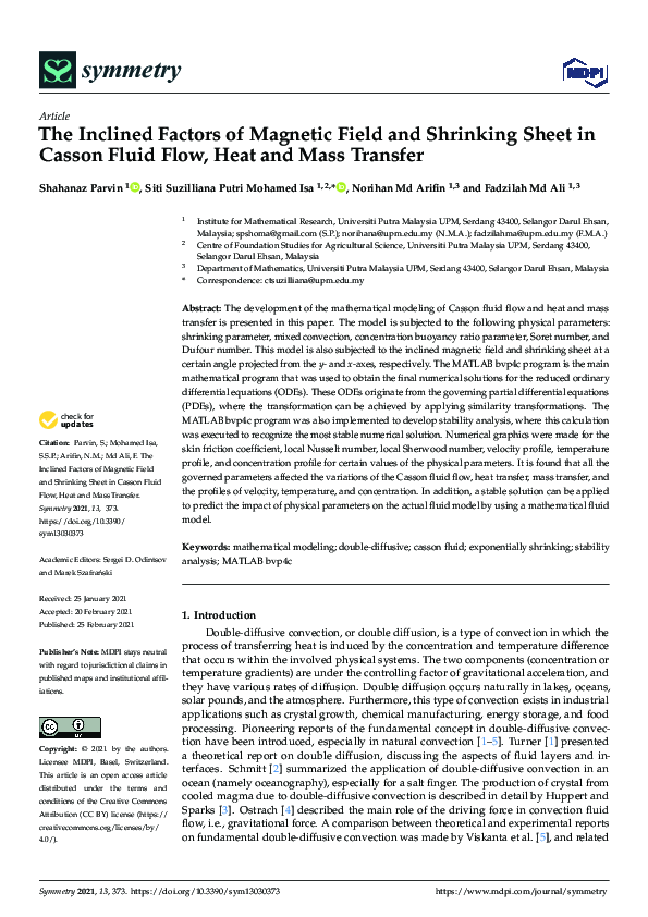 (PDF) The Inclined Factors of Magnetic Field and Shrinking Sheet in ...