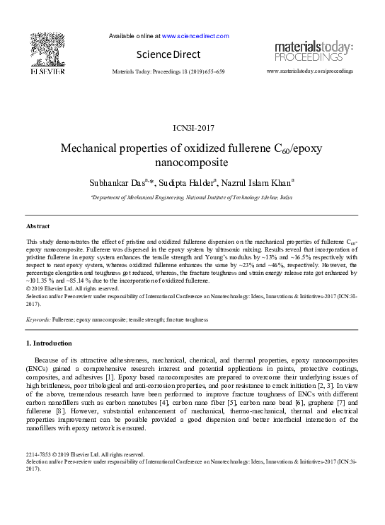 (PDF) Mechanical properties of oxidized fullerene C60/epoxy nanocomposite