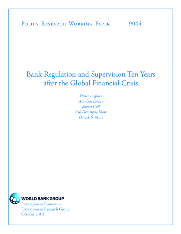 (PDF) Bank Regulation and Supervision Ten Years after the Global ...