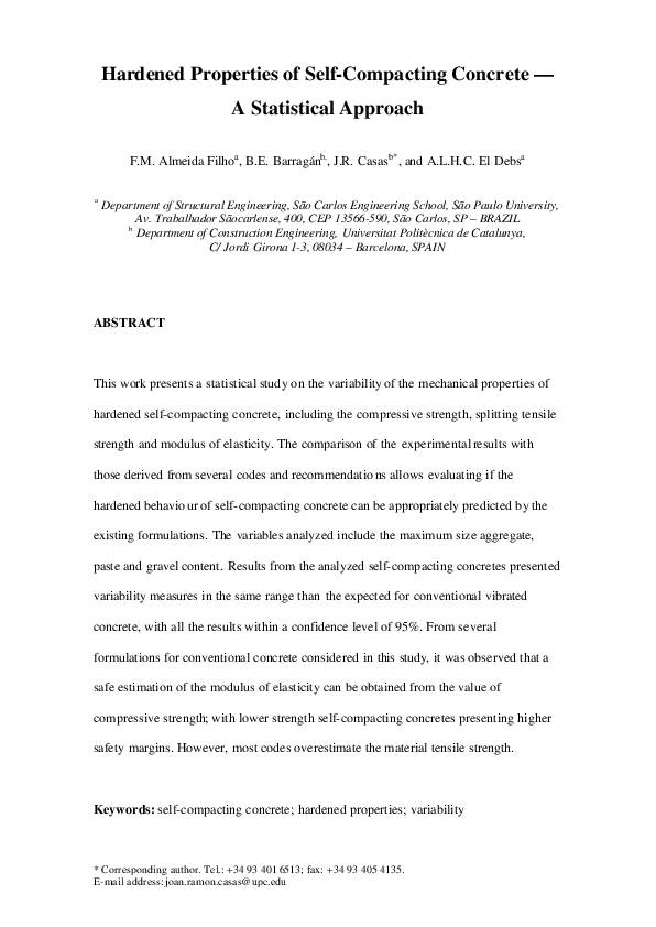 (PDF) Hardened properties of self-compacting concrete — A statistical ...