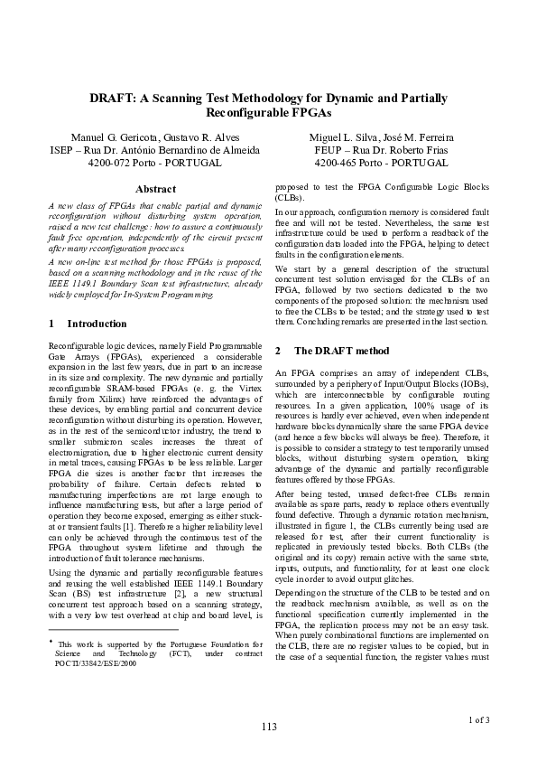 (PDF) DRAFT: A Scanning Test Methodology for Dynamic and Partially ...