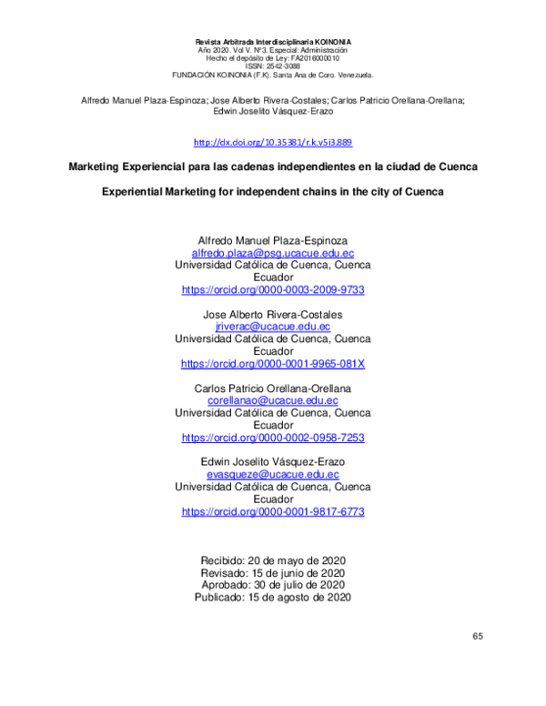 (PDF) Marketing Experiencial para las cadenas independientes en la ...