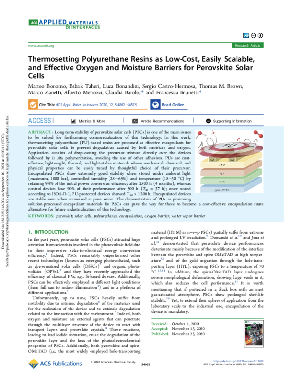 (PDF) Thermosetting Polyurethane Resins as Low-Cost, Easily Scalable ...