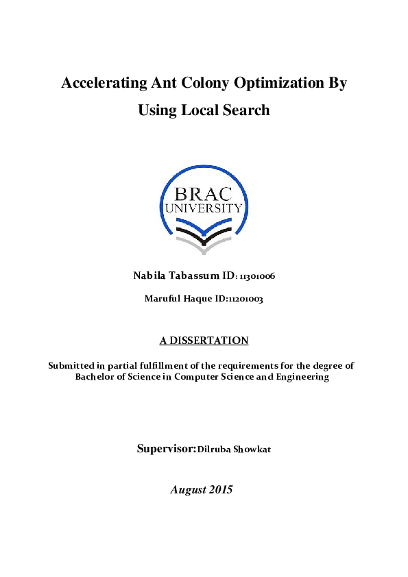 (PDF) Accelerating Ant Colony Optimization By Using Local Search