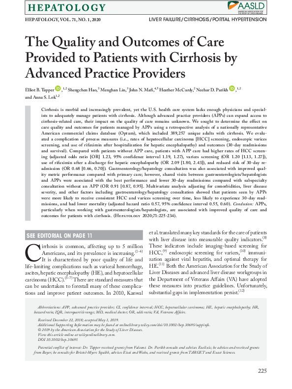 (PDF) The Quality and Outcomes of Care Provided to Patients with ...