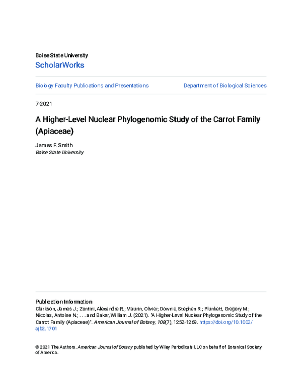 (PDF) A higher‐level nuclear phylogenomic study of the carrot family ...